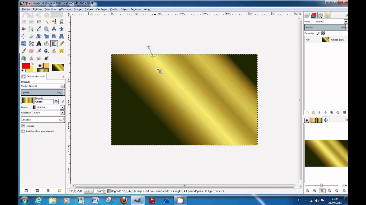 Outil dégradé de Gimp - YouTube