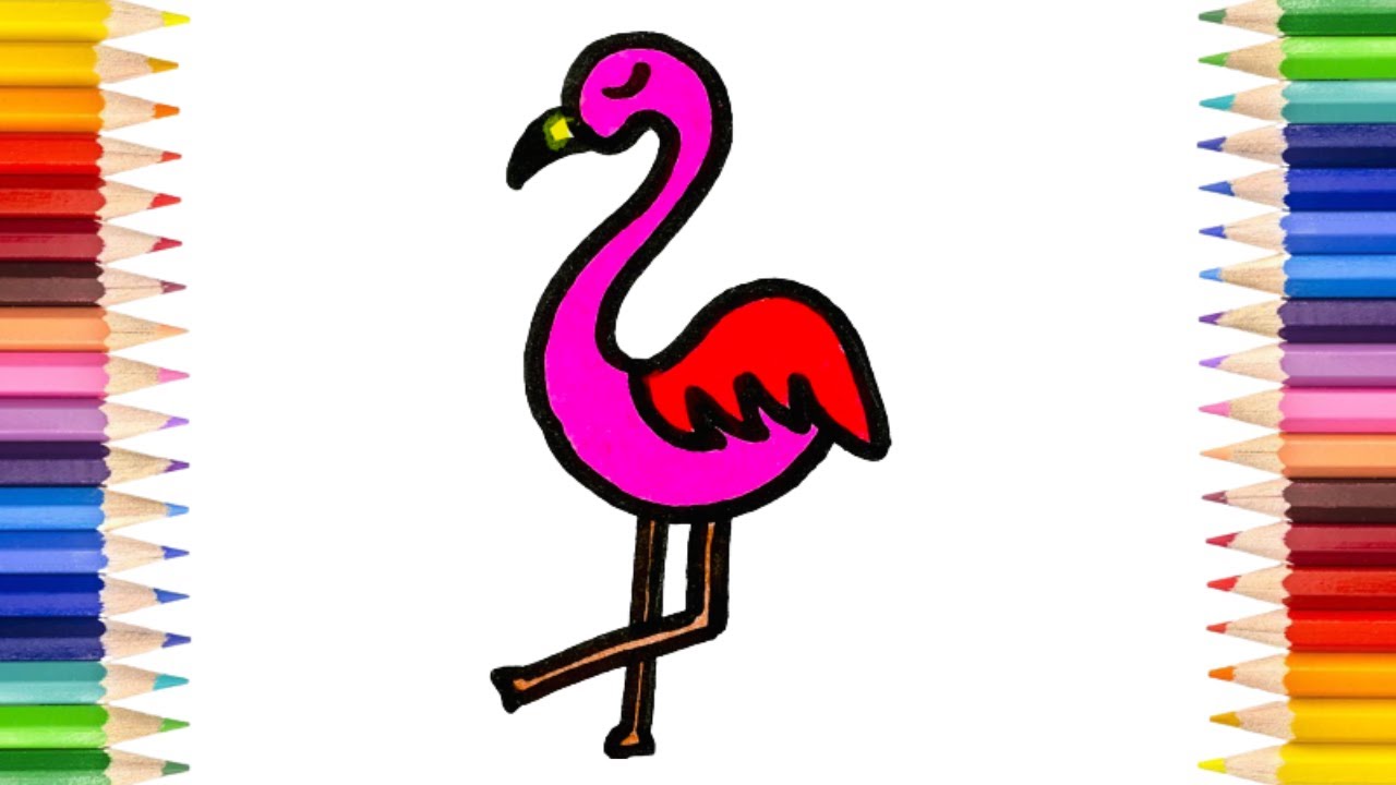 How to Draw a Flamingo 🦩 | Easy Drawing for Kids Step by Step | Draw ...