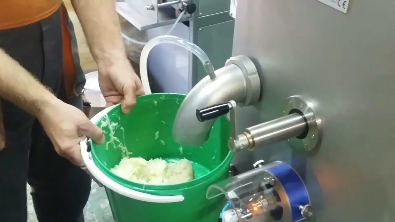 Semi automatic cabbage filling machine - YouTube
