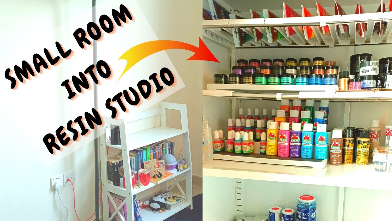 Convert Small Room to Resin Art Studio | My Resin Workshop Tour | Resin Studio Tour - YouTube