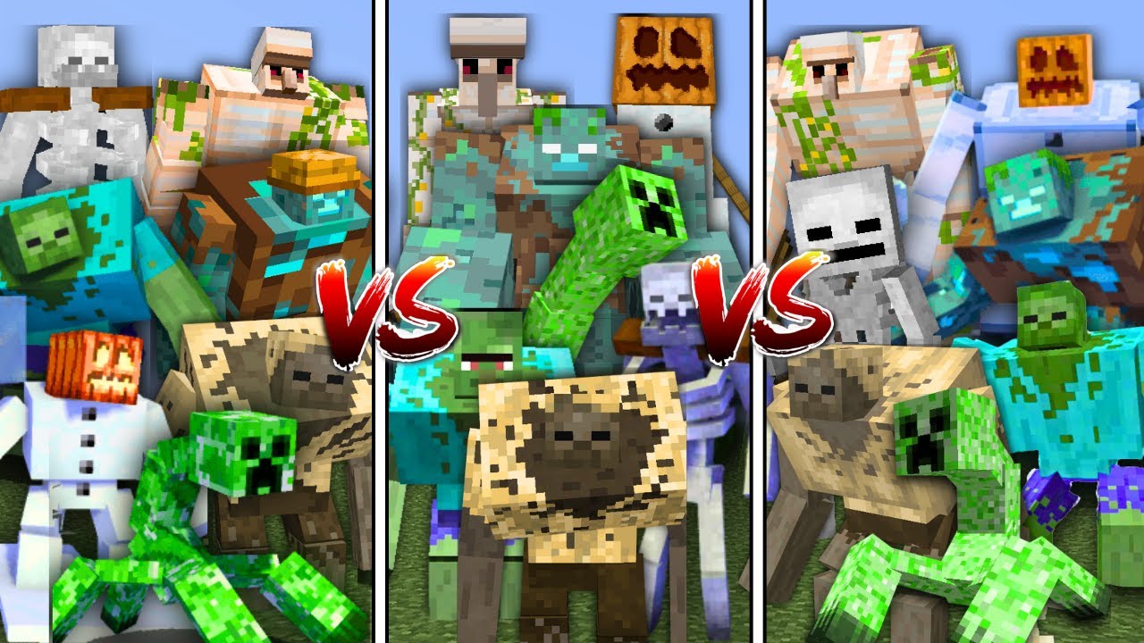 MUTANT MOBS vs MUTANT MOBS vs MUTANT MOBS in Minecraft Mob Battle - YouTube