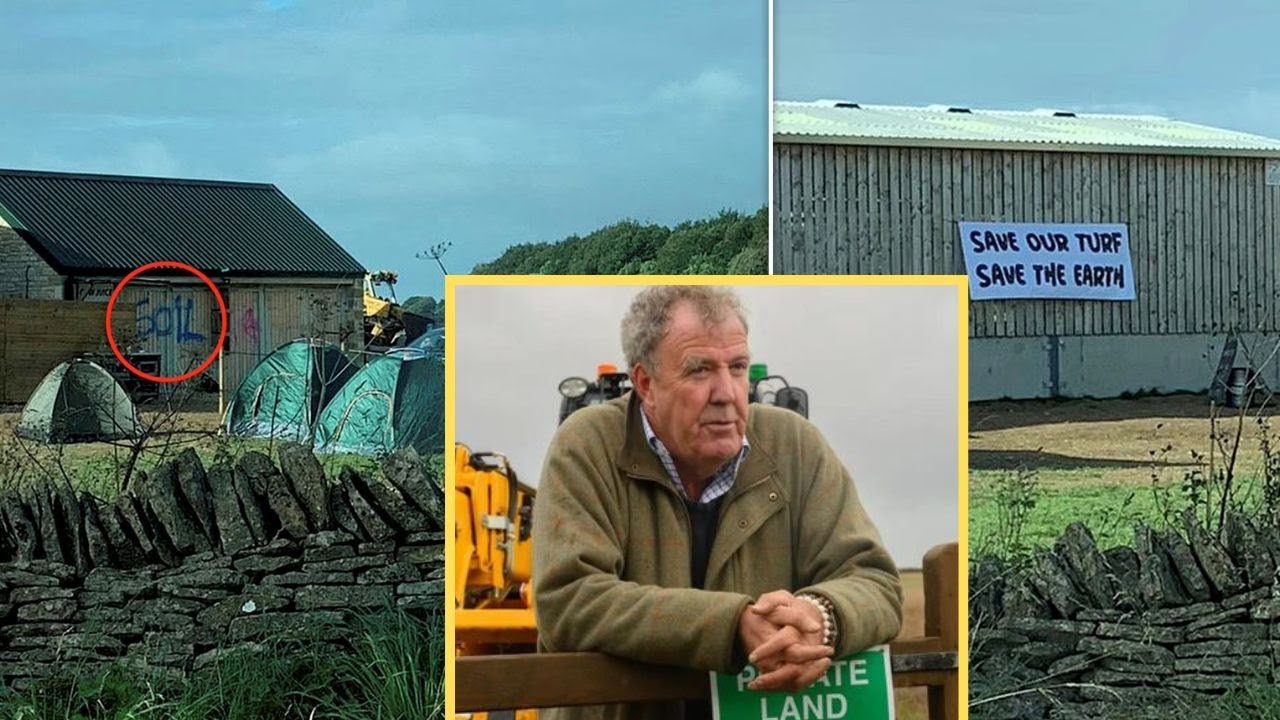 Jeremy Clarkson's farm hit with angry protesters 'shouting and waving ...