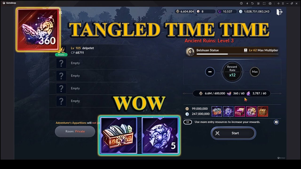 Black Desert Mobile | Spending 360 Tangled Time - 3rd Chaos Lightstone ...