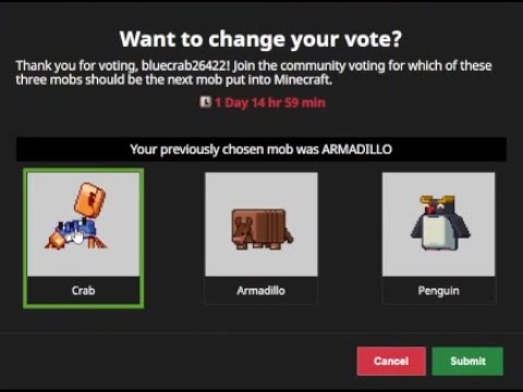Tutorial: How to vote for Crab in the Minecraft 2023 Mob Vote - YouTube