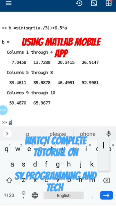Use Matlab Mobile - YouTube