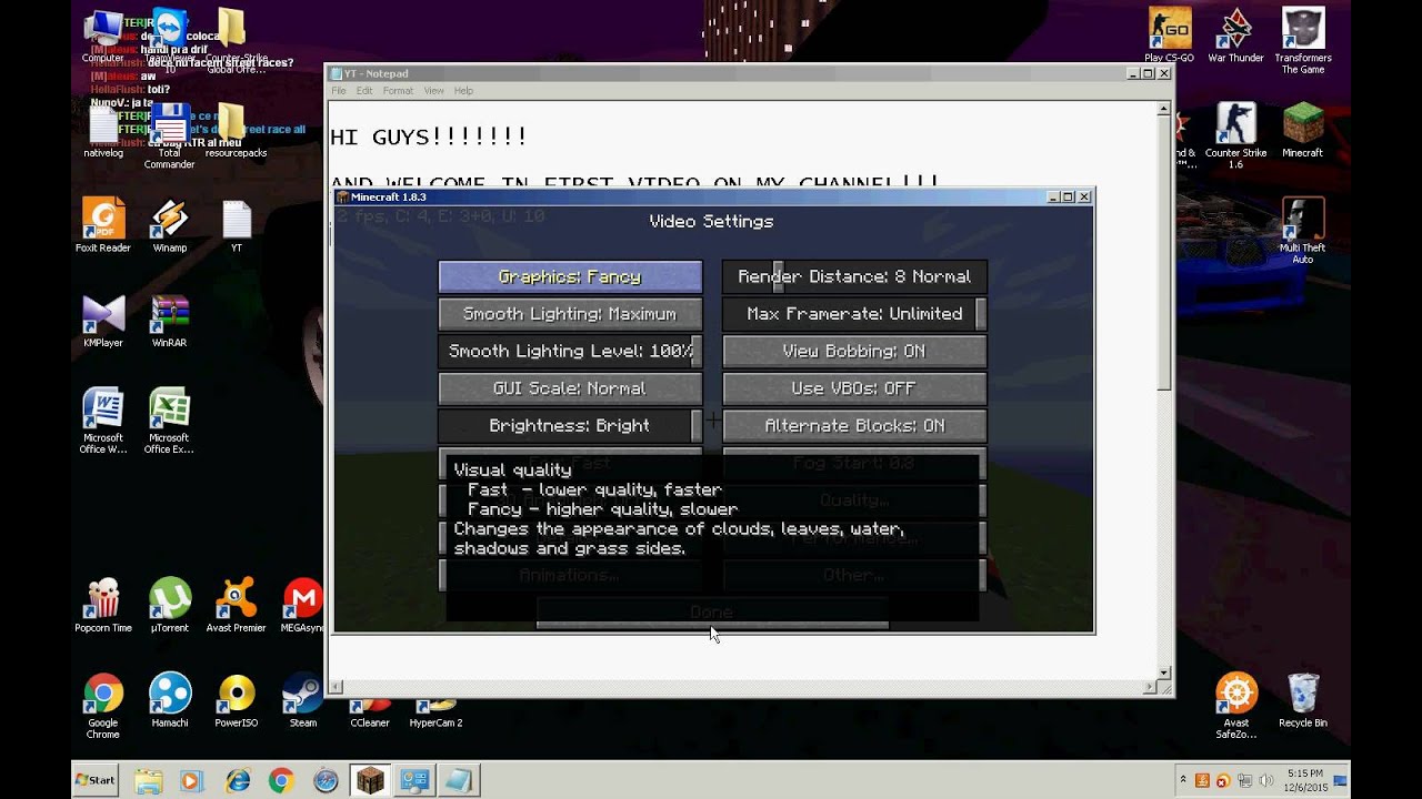 Minecraft FPS test on 1GB RAM - YouTube