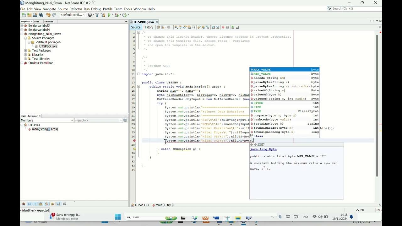 Tutorial Membuat Program di aplikasi java NetBeans8.2 soal uas PBO - YouTube