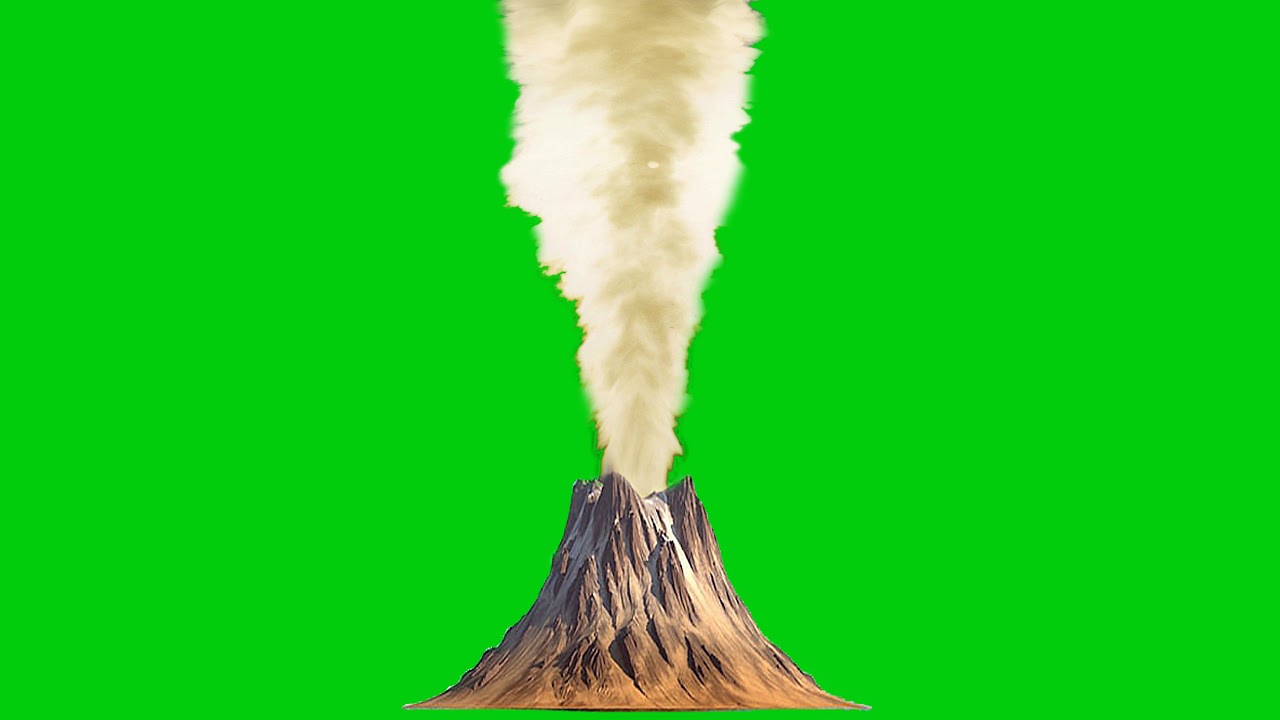volcano 01 green screen video background #volcano #fog - YouTube
