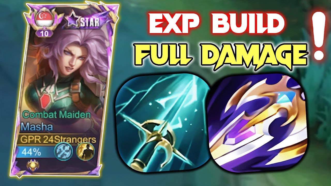 EXP LANE MASHA FULL DAMAGE BUILD IS INSANE! - YouTube