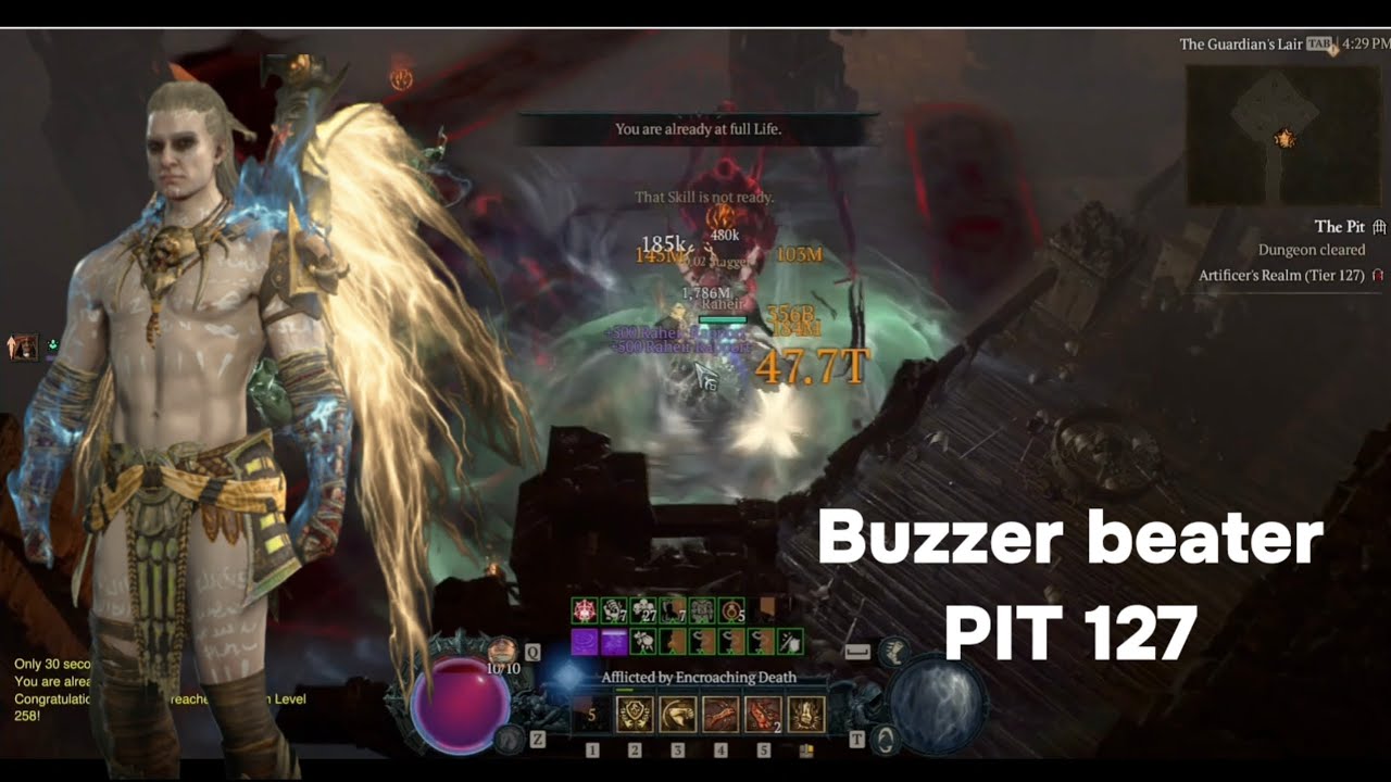 DIABLO 4 S7 SPIRITBORN PIT 127 buzzer beater! CRUSHING HAND Noxious ...