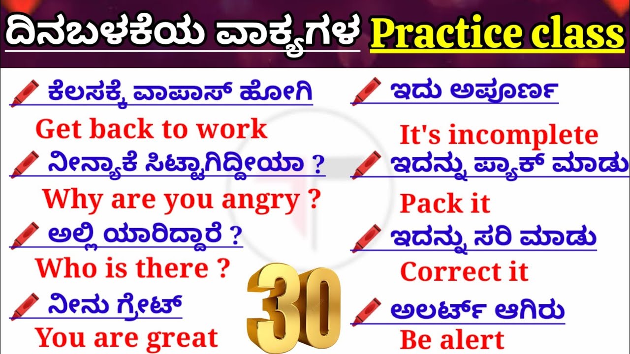 Spoken English kannada | Spoken English through kannada|Tejas Easy ...