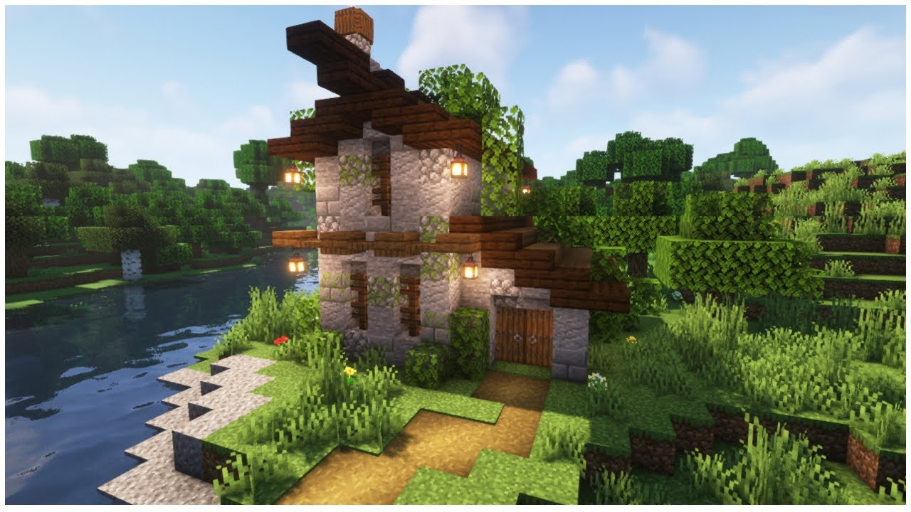 Minecraft: 🏡How to build a riverside starter house [Tutorial] 2023 ...
