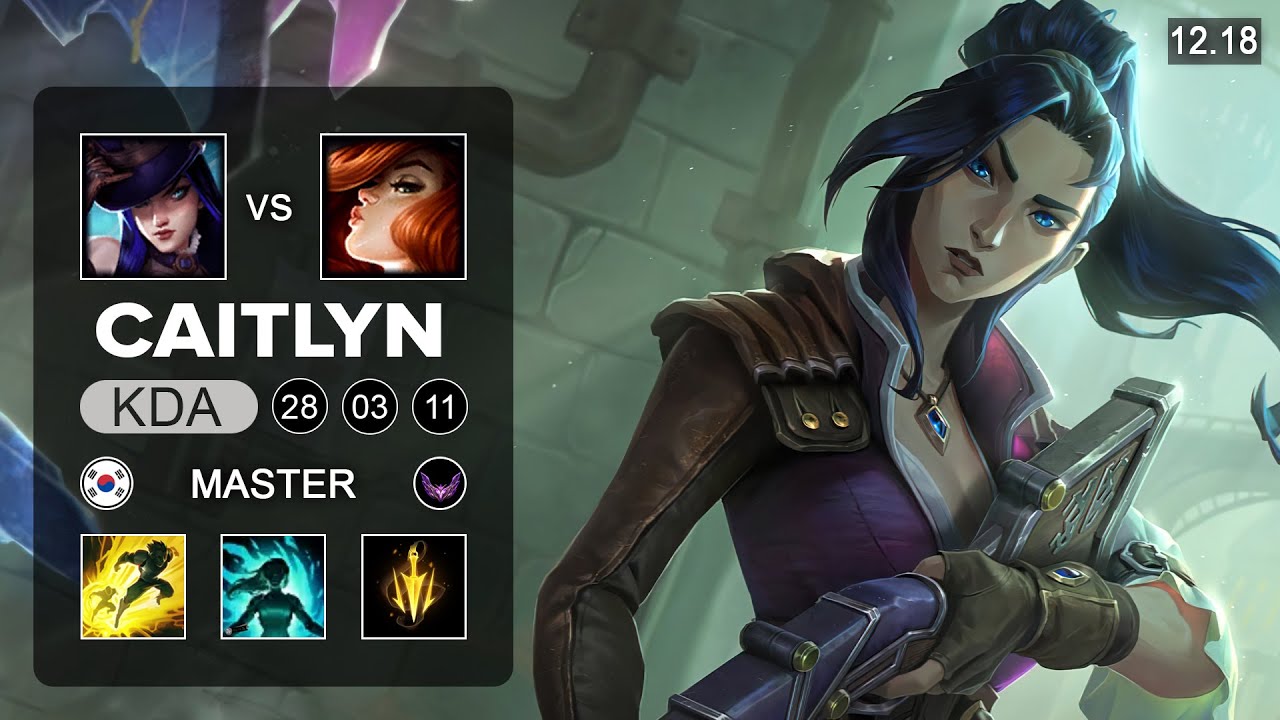 Caitlyn vs Miss Fortune ADC - KR Master - Patch 12.18 Season 12 - YouTube