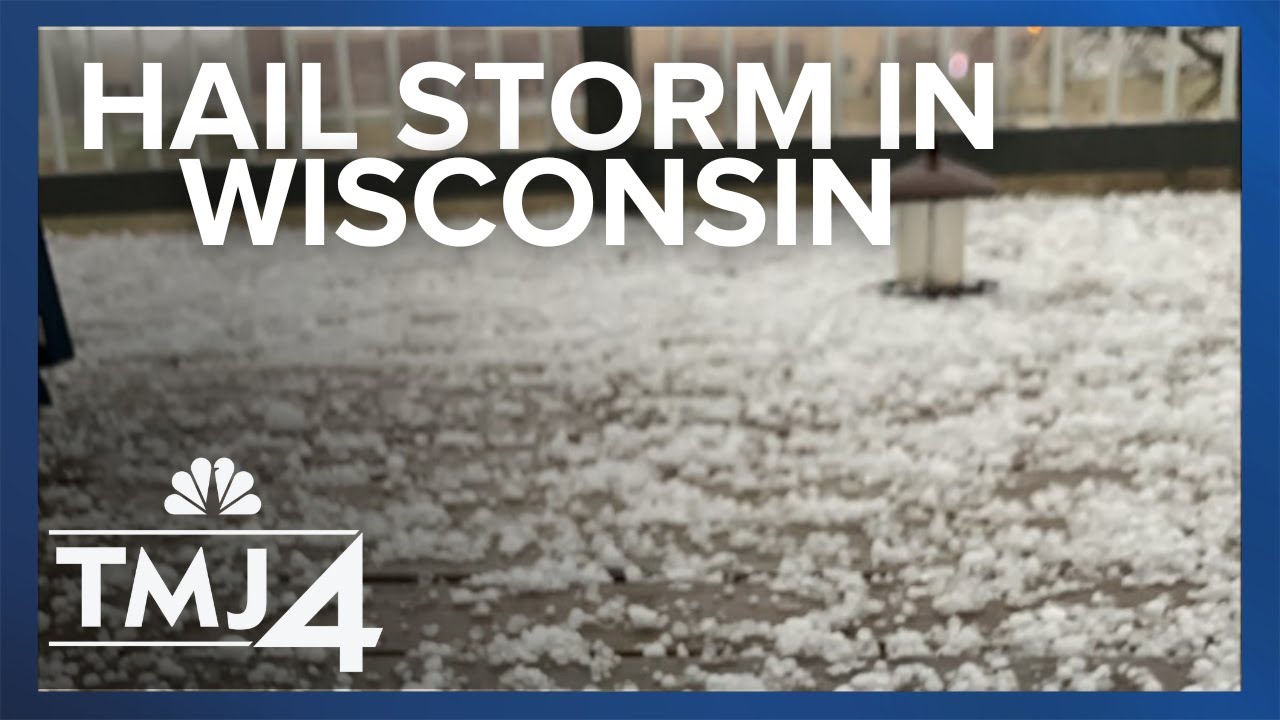 Huge hail rocks Wisconsin amid severe thunderstorm warning - YouTube