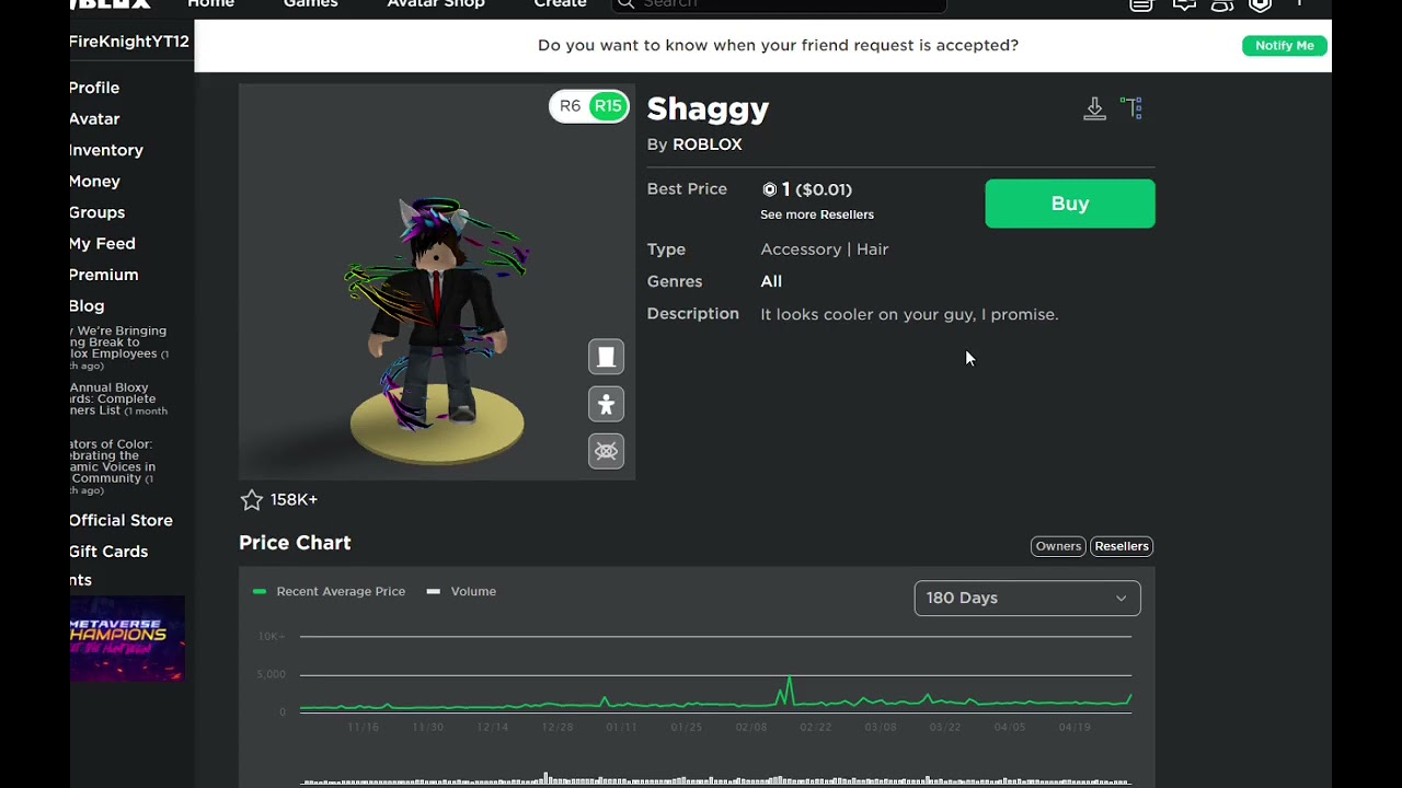 Roblox Limited Shaggy Is Only 1 Robux Youtube
