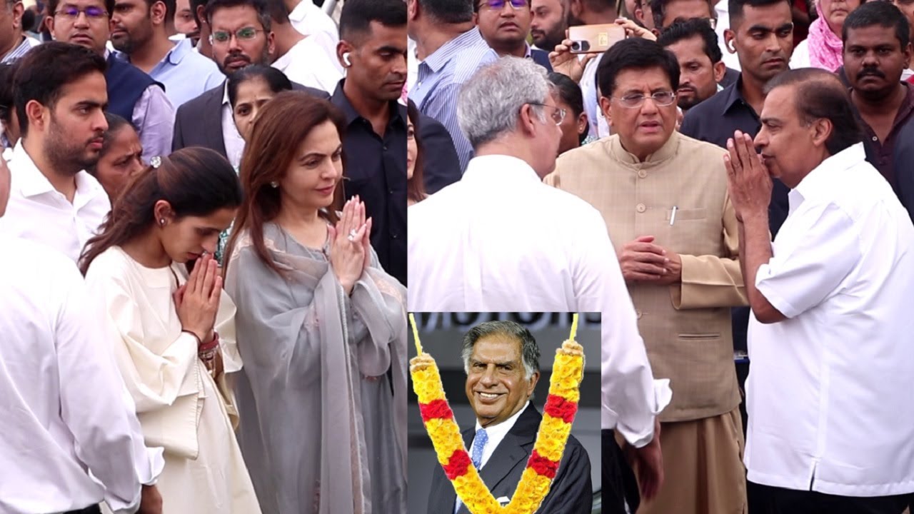 Mukesh Ambani, Nita Ambani, Akash Ambani, Shloka Ambani Sad At Ratan ...