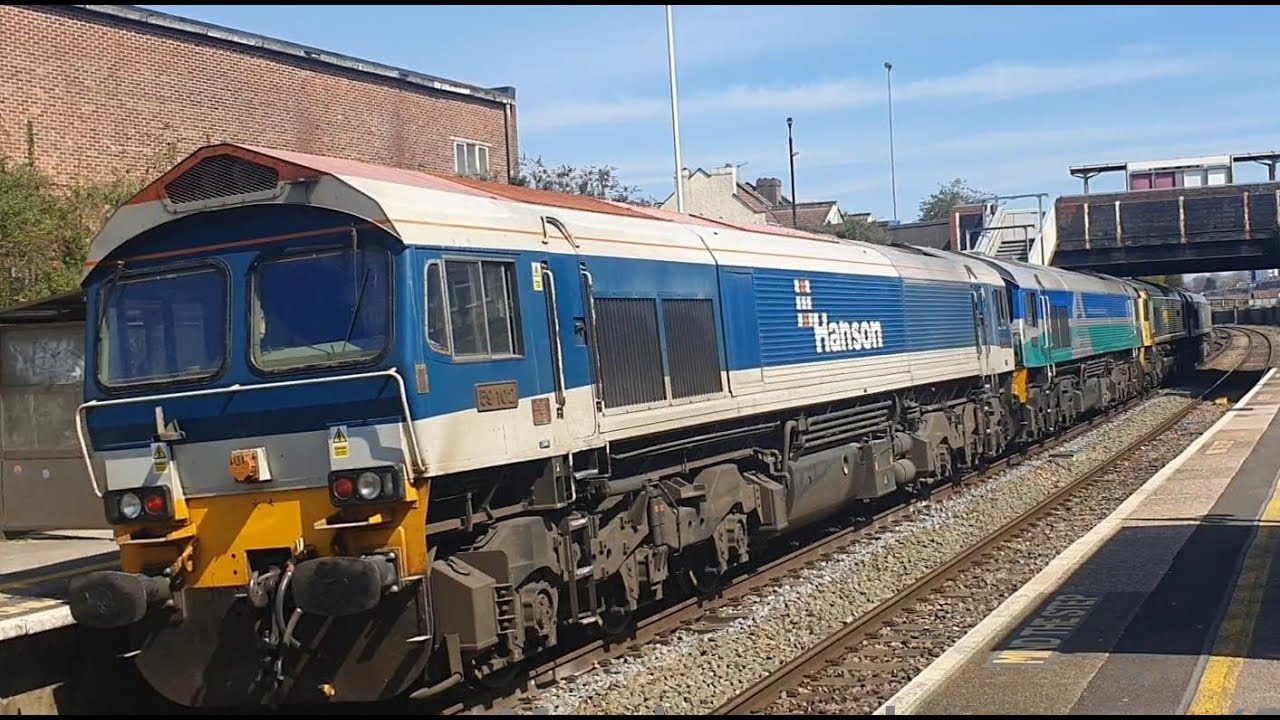 (4K) Loco Convoy Class 66606+66501+59102+59002 On 0F59 At Parson Street ...