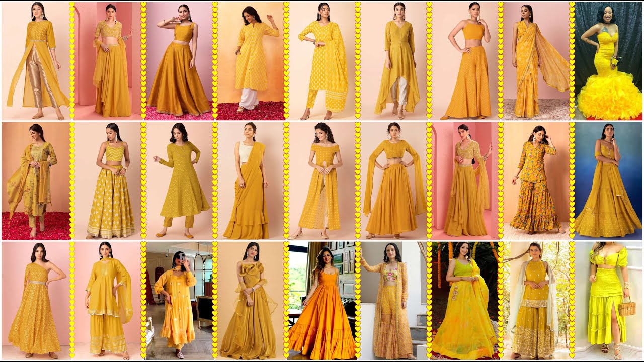yellow colour dress for haldi function | yellow colour dress | party ...