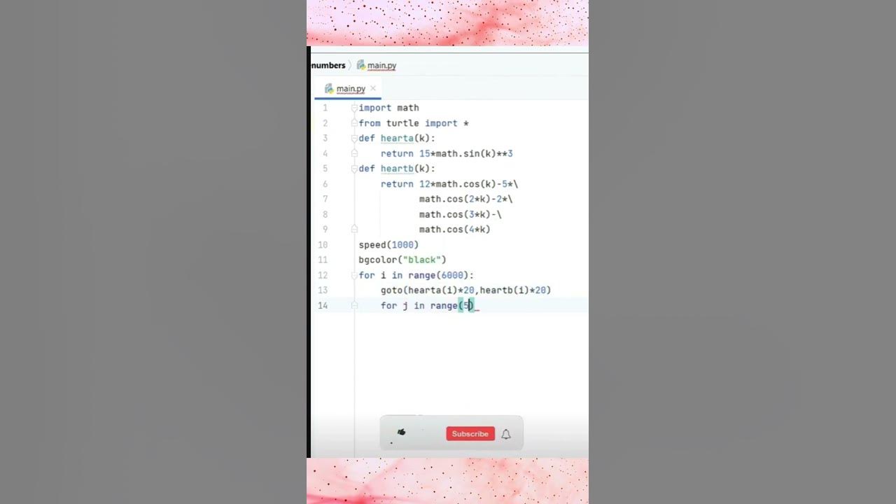Heart Shape Pattern Turtle Graphics Design Using Python 🤔 Coding Python Turtle Programming