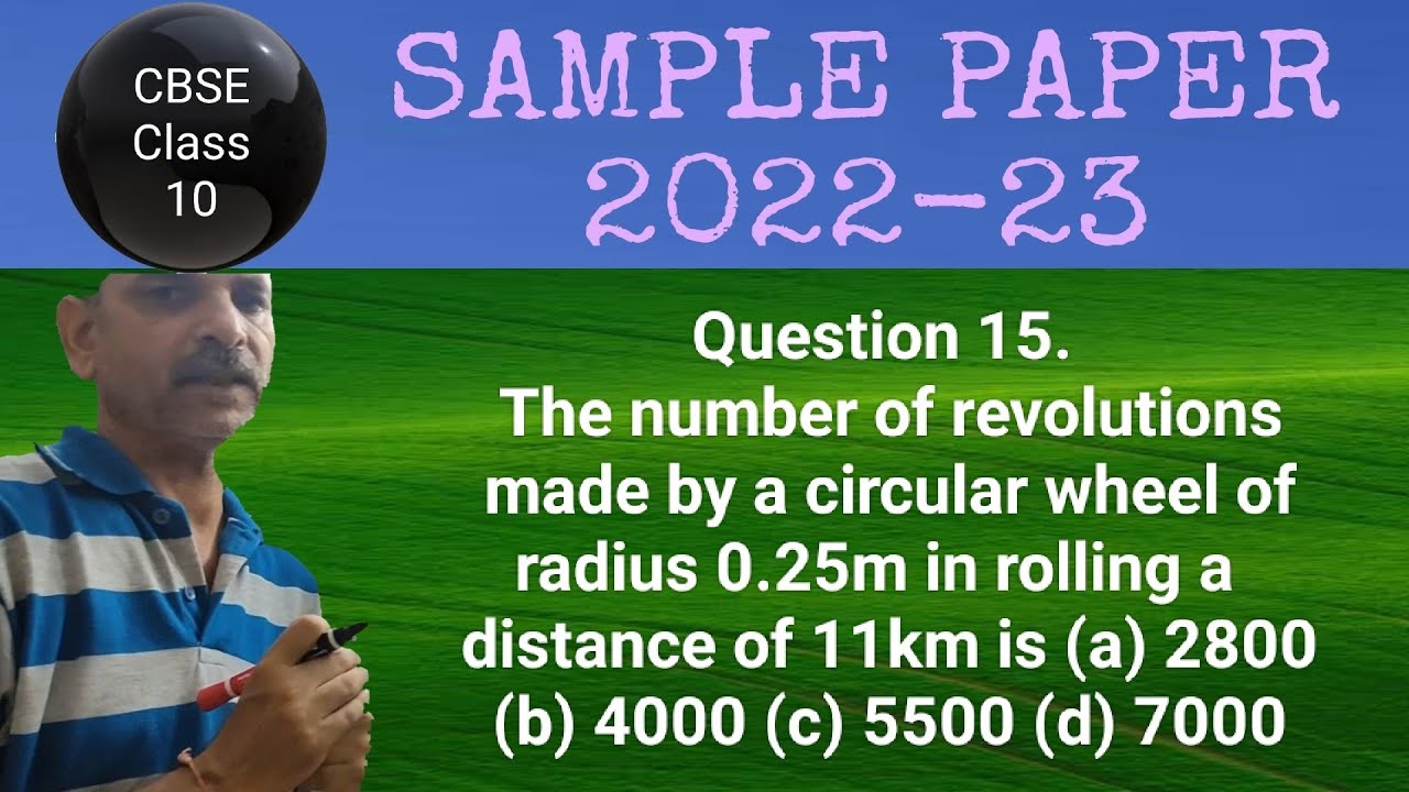 The number of revolutions made by a circular wheel of radius 0.25m in ...