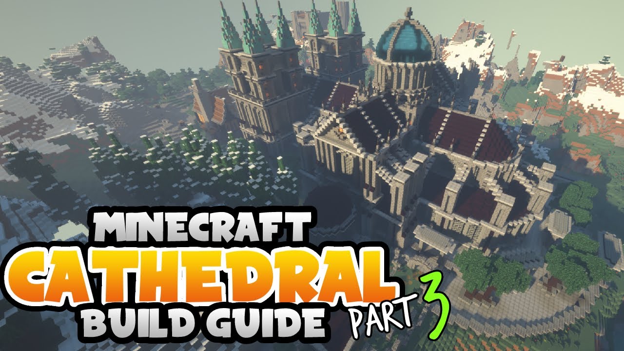 Minecraft Medieval Cathedral Build Guide Part 3 - YouTube