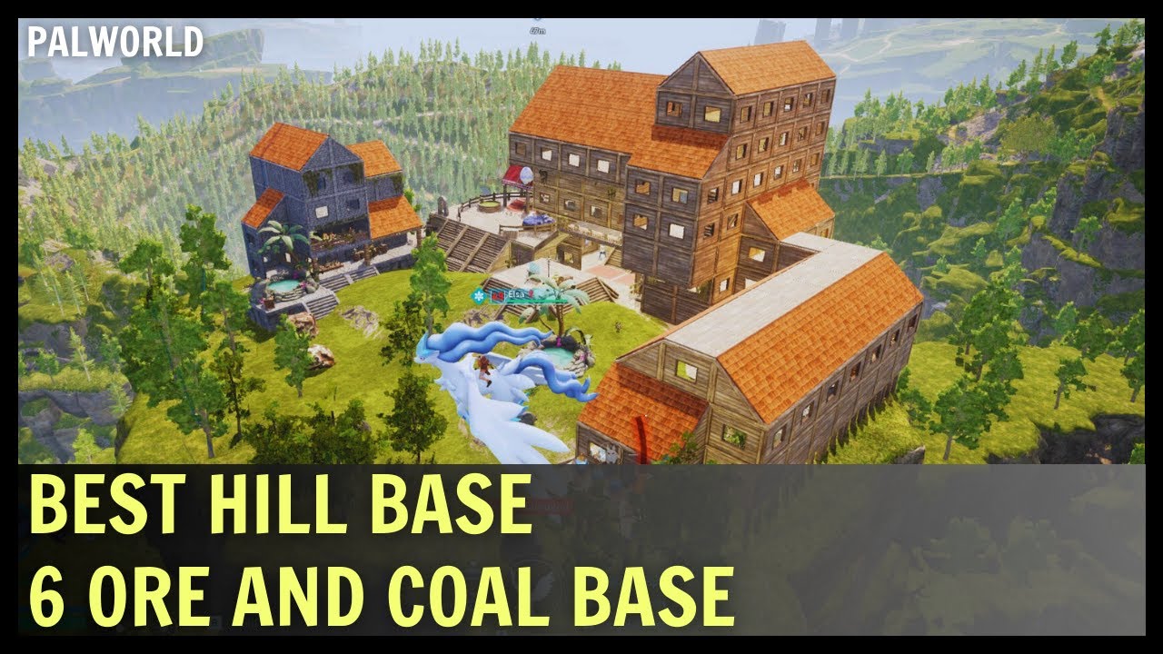 PALWORLD - BEST HILL Base! Base Tour! (ORE AND COAL BASE) - YouTube