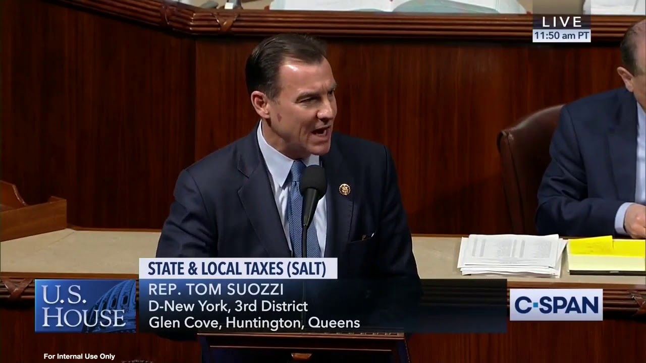 Rep Suozzi Speaks on House Floor Ahead of Passage of SALT Bill - YouTube