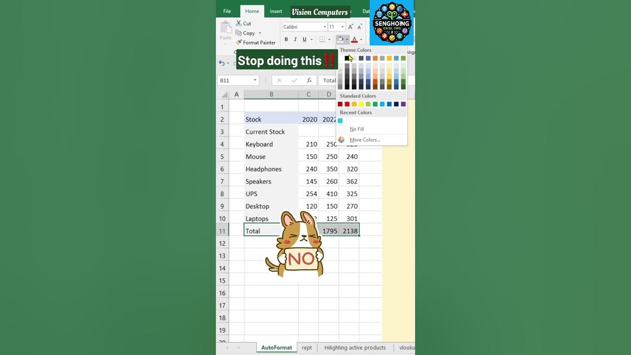 Senghorng's Excel Tips #exceltrick #excel #exceltips #exceltricks #googlesheets - YouTube