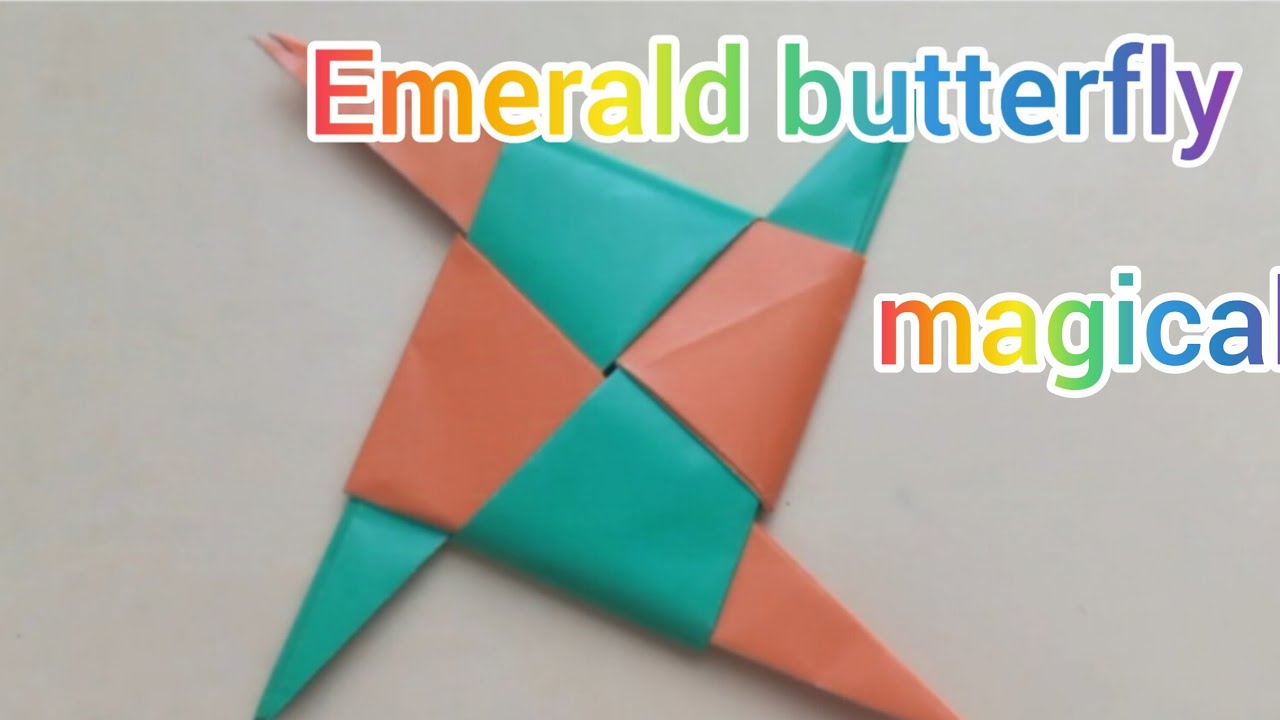 Magic emerald butterfly in origami/: the touch of fantasy and art - YouTube