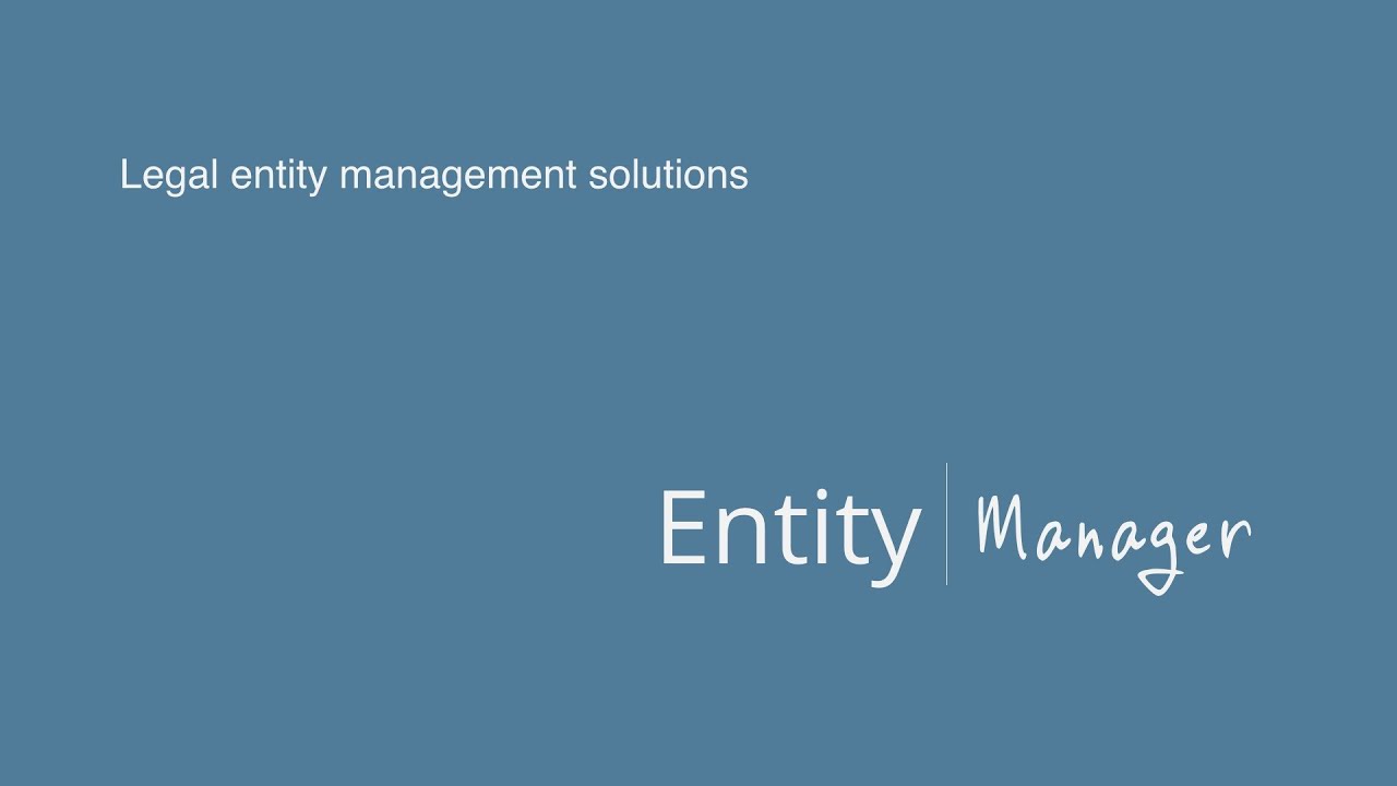 Legal Entity Management - YouTube