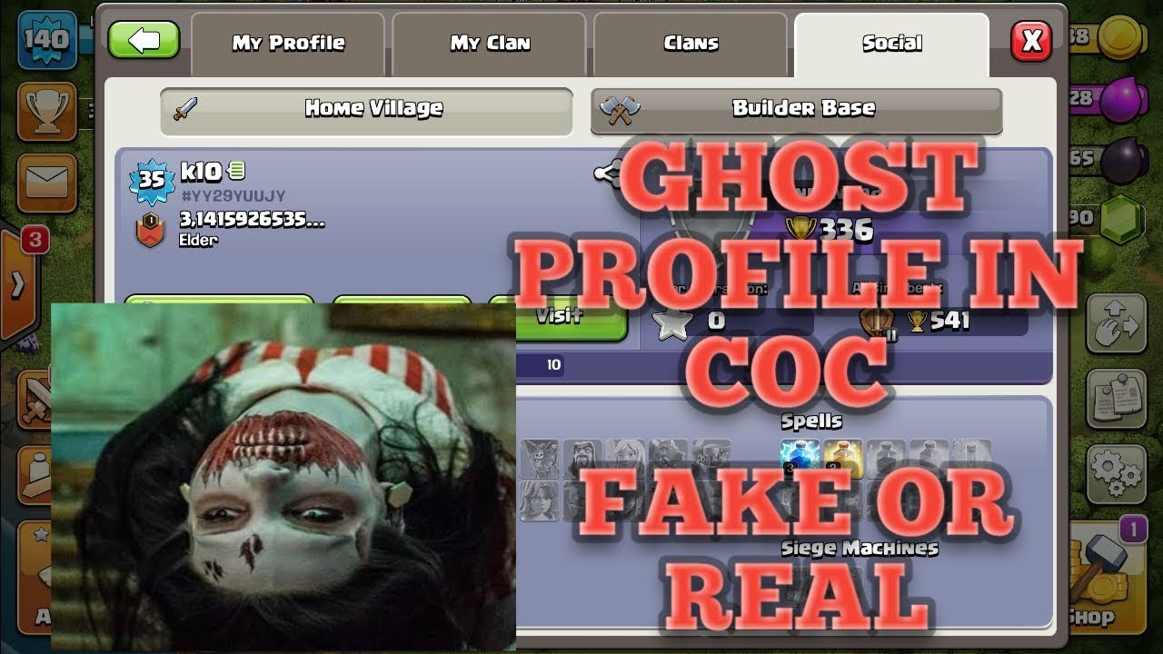 REAL GHOST VILLAGE || HAUNTED PROFILE OF A PLAYER IN COC || - YouTube