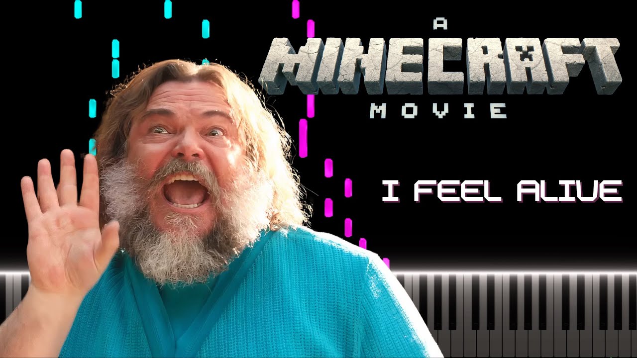 Minecraft Movie - I FEEL ALIVE - Jack Black - Synthesia Piano Tutorial ...