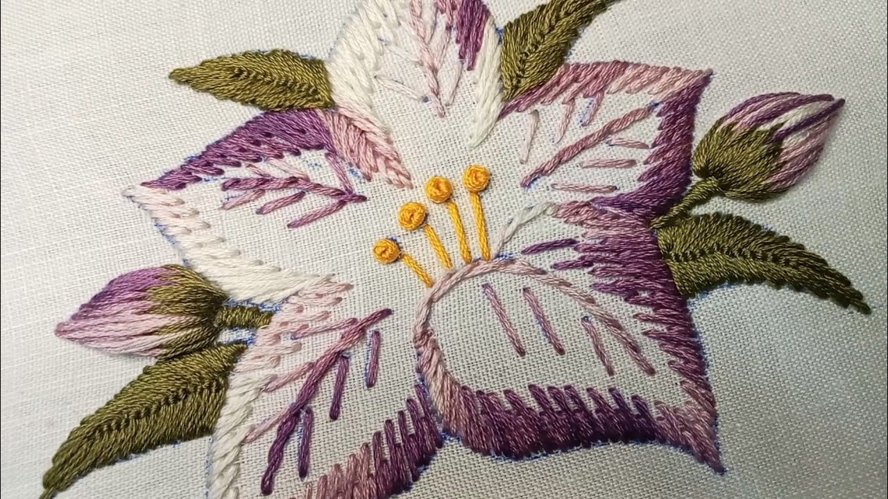Creating A Gorgeous Purple Blossom With Hand Embroidery | Lavender ...