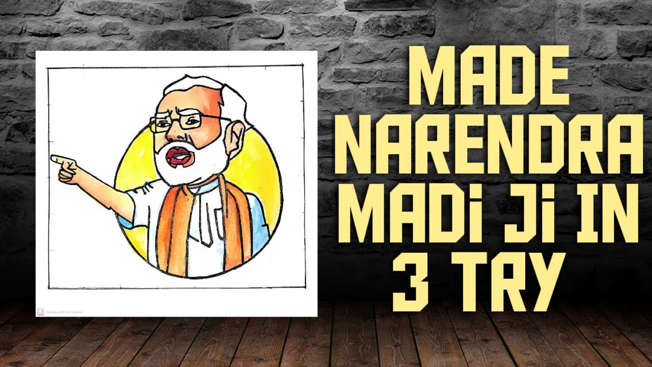 HOW TO MAKE CARTOON DRAWING OF NARENDRA MODI JI | I MADE NARENDRA MODI ...