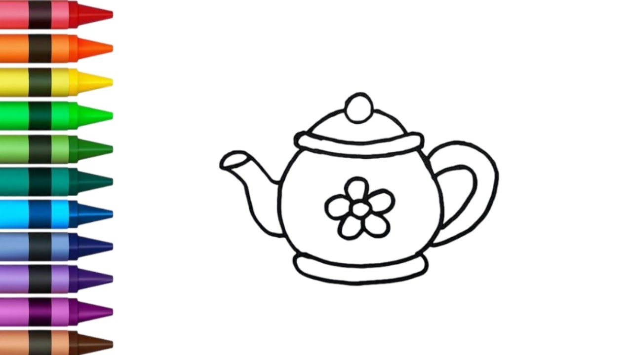 How To Drawing a Teapot | Fun and Easy Art for Kids | Teapot Drawing ...
