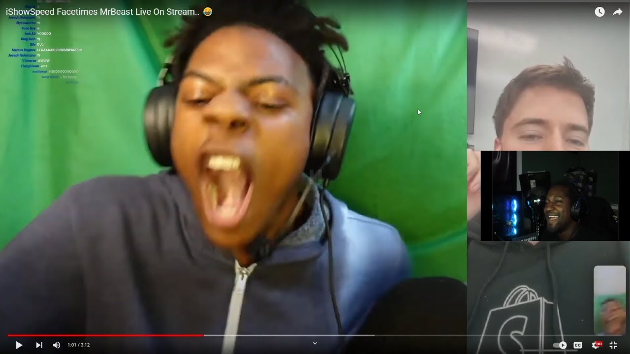 Speed BARKING AT MrBeast | iShowSpeed Facetimes MrBeast Live On Stream ...