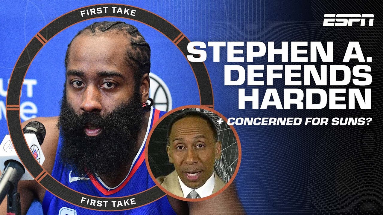 Stephen A. comes to James Harden defense 👀 | First Take - YouTube