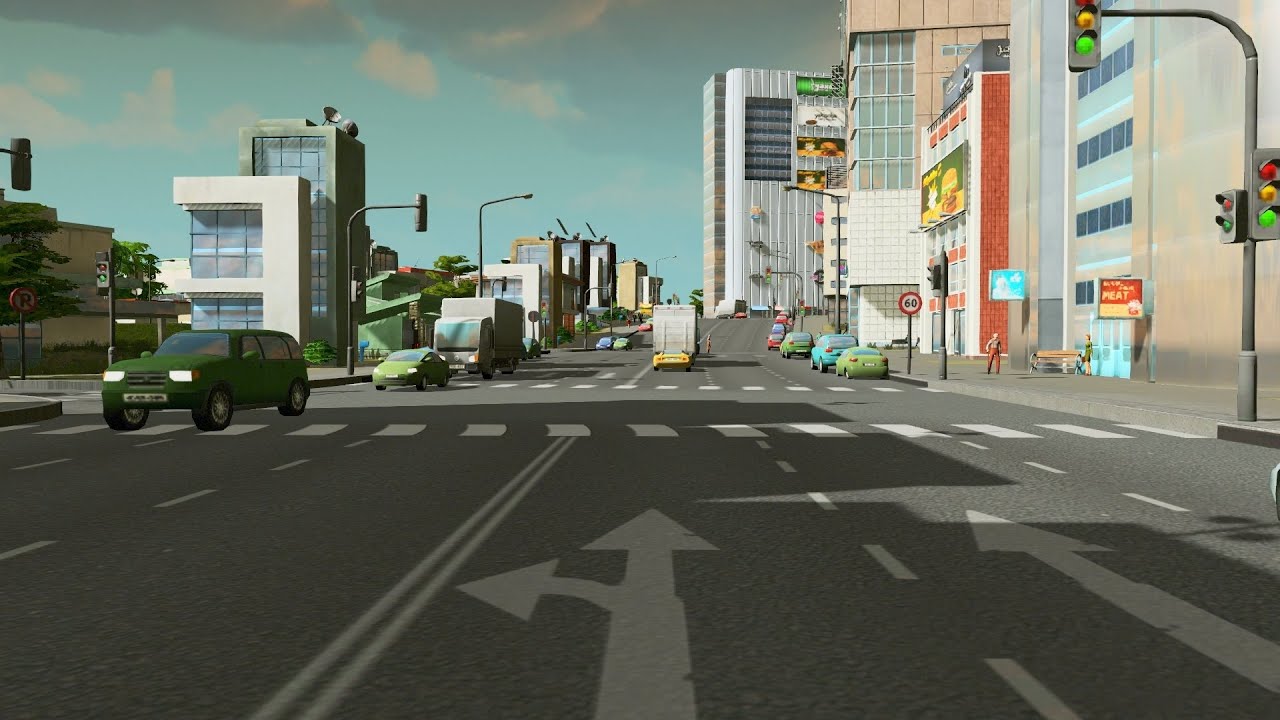 Drive through town - Cities: Skylines - YouTube