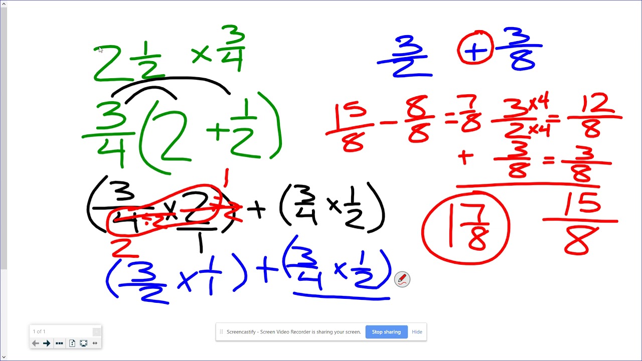 Multiplying Mixed number times a fraction and Mixed times a Mixed - YouTube