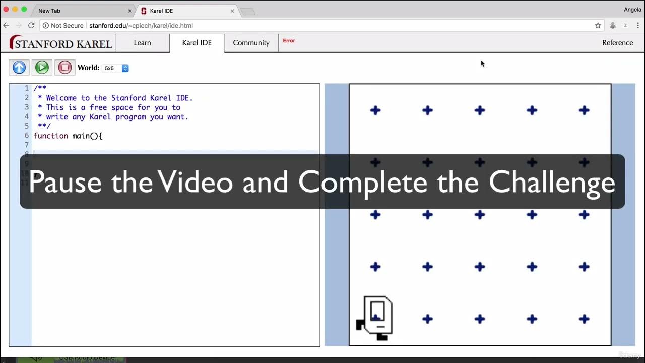 Functions Part 1 Challenge The Karel Robot Youtube