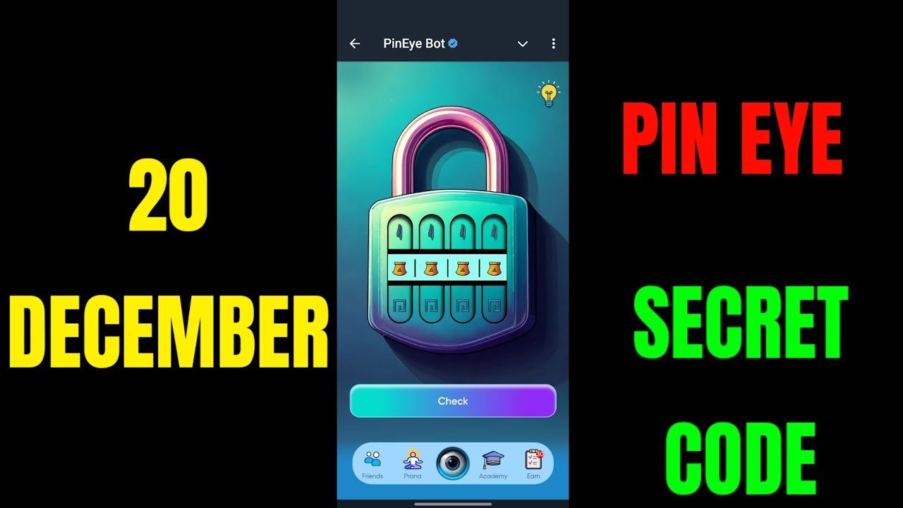 Pin Eye Secret Code Today | Pin Eye Secret Code 20 December | Pin Eye ...