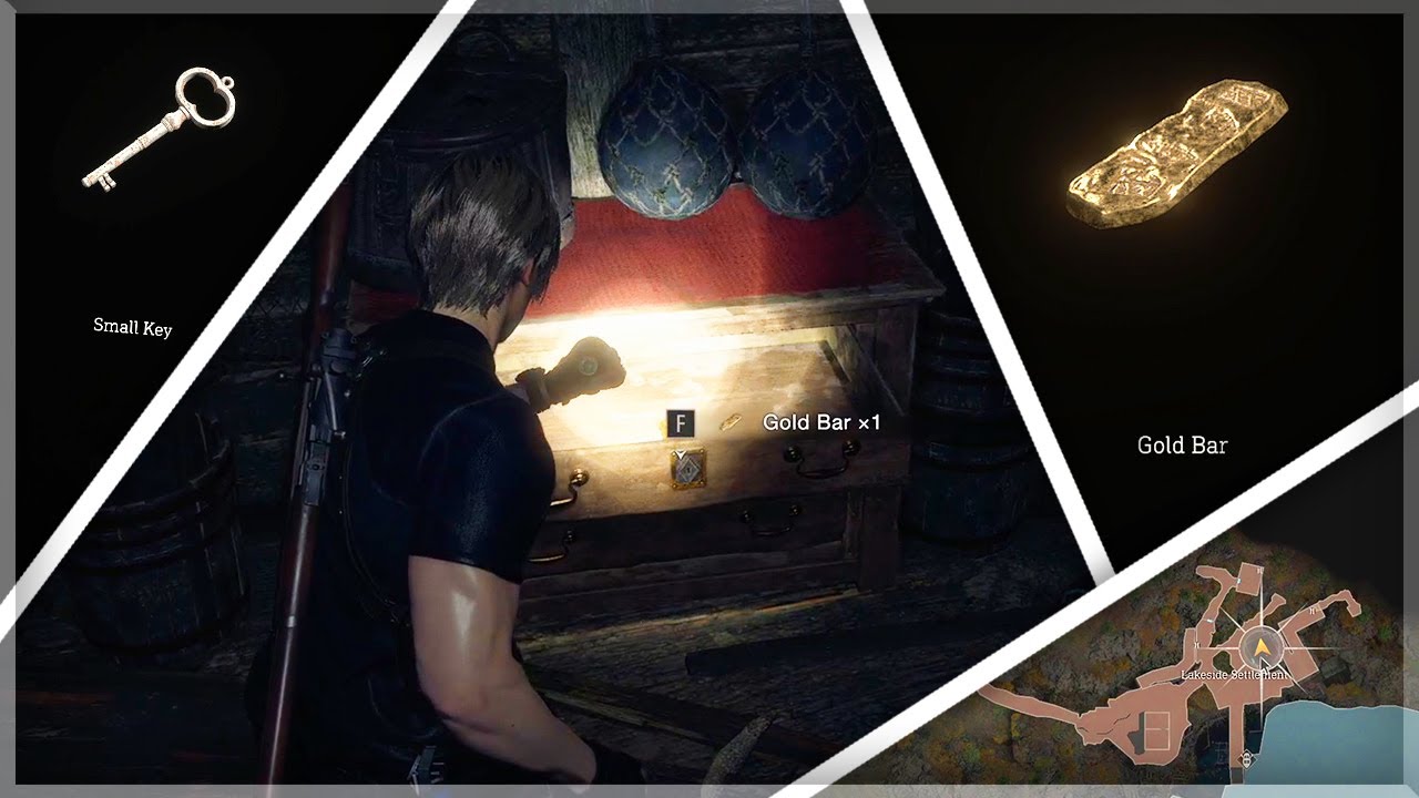Gold Bar & Key Location Guide (Lake) - Resident Evil 4 Remake - YouTube