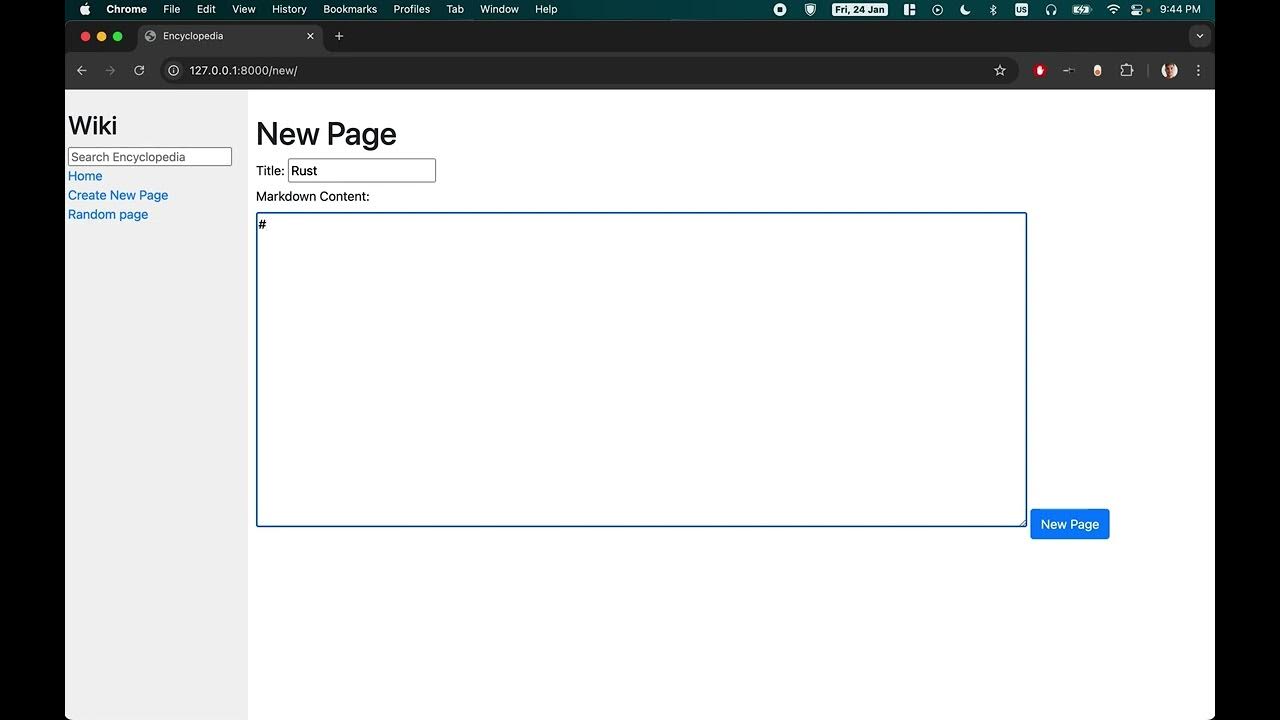 CS50W Django Wiki - YouTube