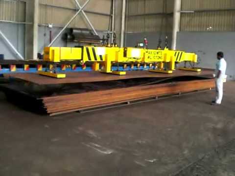 10 Ton Electropermanent magnet, Telescopic beam, steel plate handling ...
