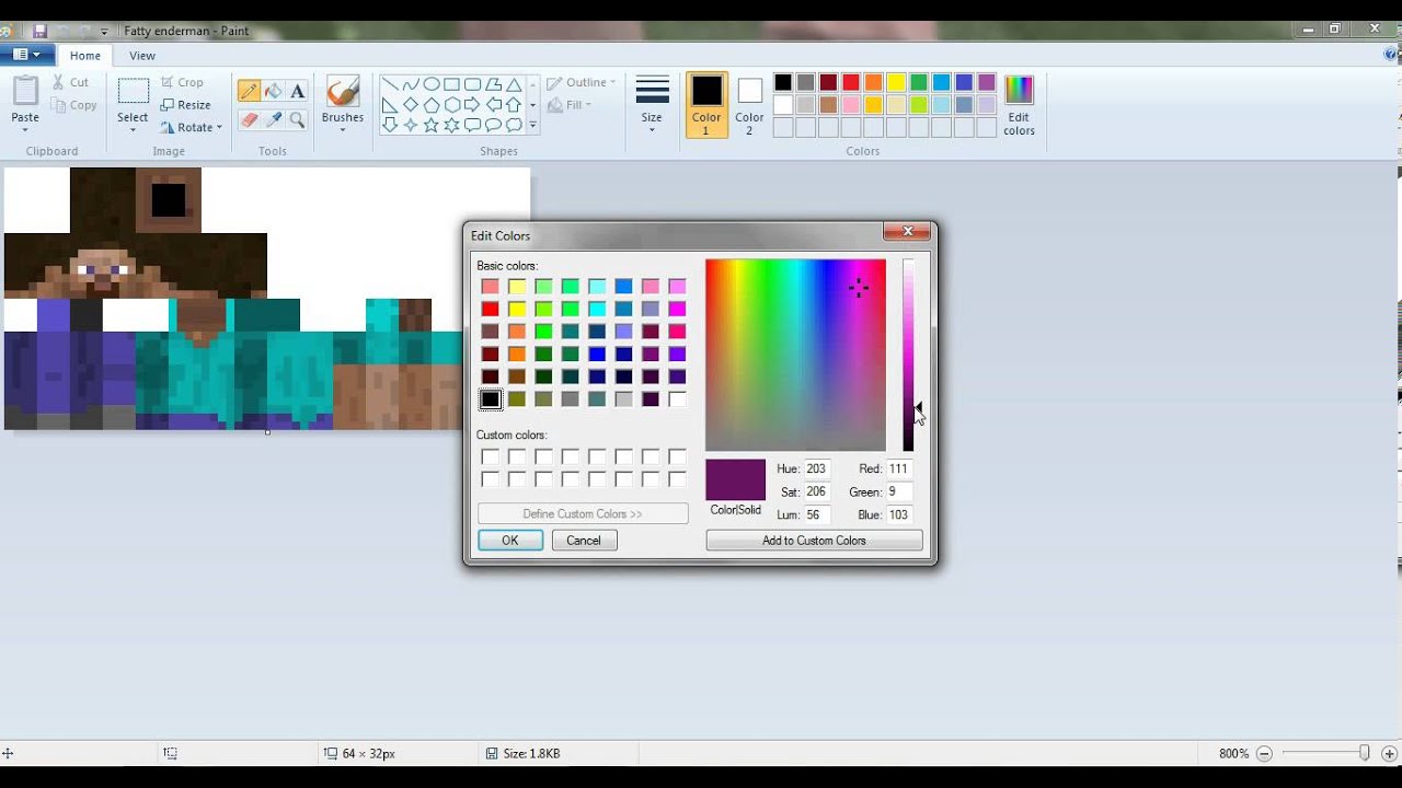 How to create your own minecraft skin. - YouTube