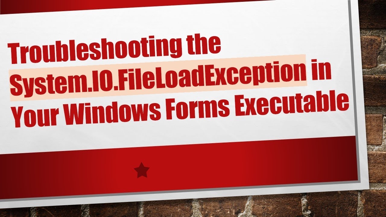Troubleshooting the System.IO.FileLoadException in Your Windows Forms Executable - YouTube