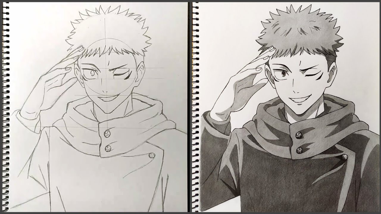 Cara Menggambar ITADORI YUJI - Jujutsu Kaisen (Tutorial) - YouTube