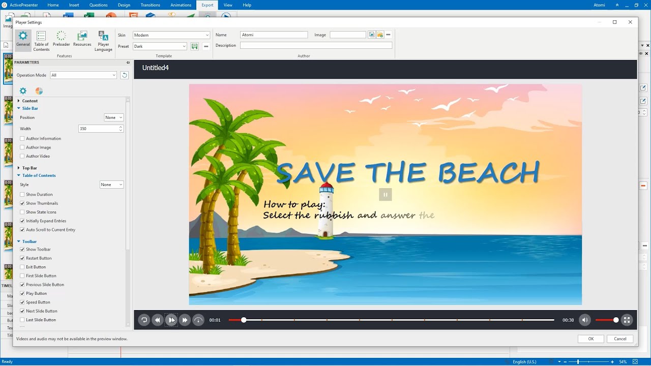 How To Hide Table Of Contents In HTML5 Output ActivePresenter 8 YouTube How To Hide Table Of Contents In HTML5 Output ActivePresenter 8 YouTube