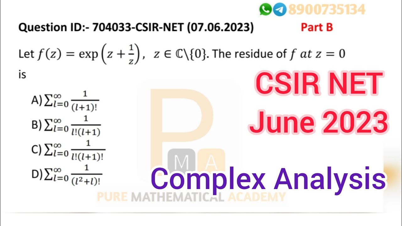 Csir Net June 2023 Complex Analysis Solution Q Id 704033 Mathematics Solution ~sudip Kumar