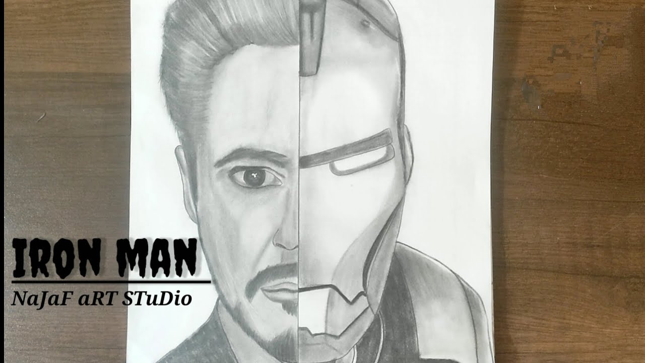 iron man-Tony stark easy drawing tutorial -step by step drawing - YouTube